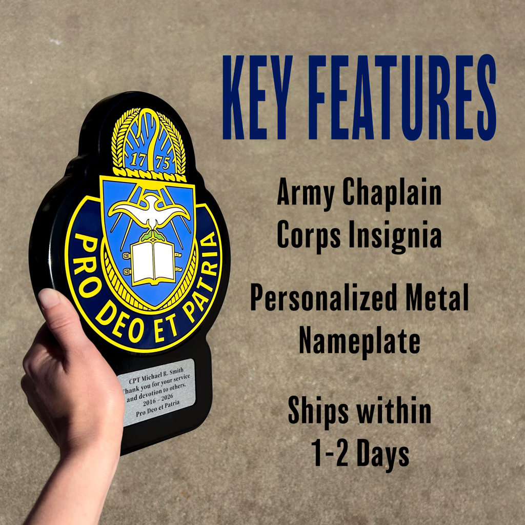 Army Chaplain Corps Award Plaque - WoodFreakz.com